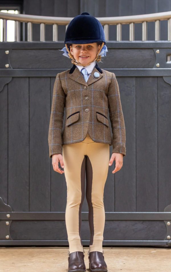 Youth 2-Tone Competition Tights - Hunter/Havana Brown | The Equestrian ...